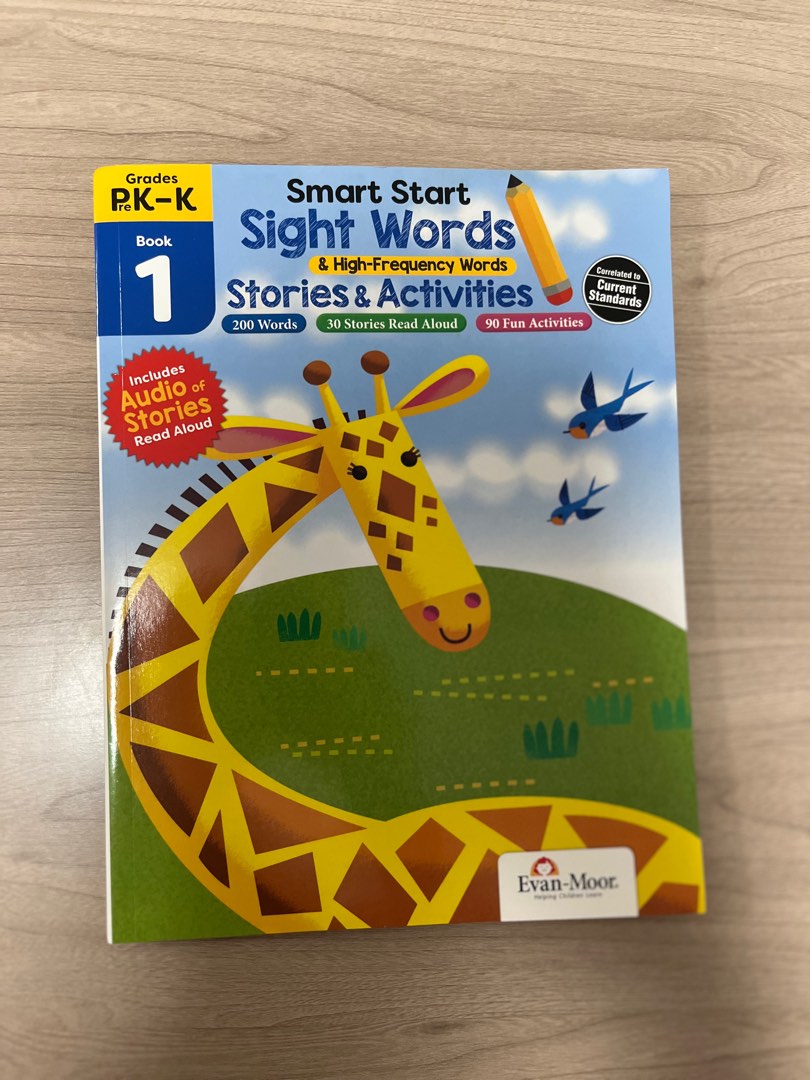 全新Evan Moor Pre k-K Smart Start Sight Words, Stories& Activities (有音頻 ...