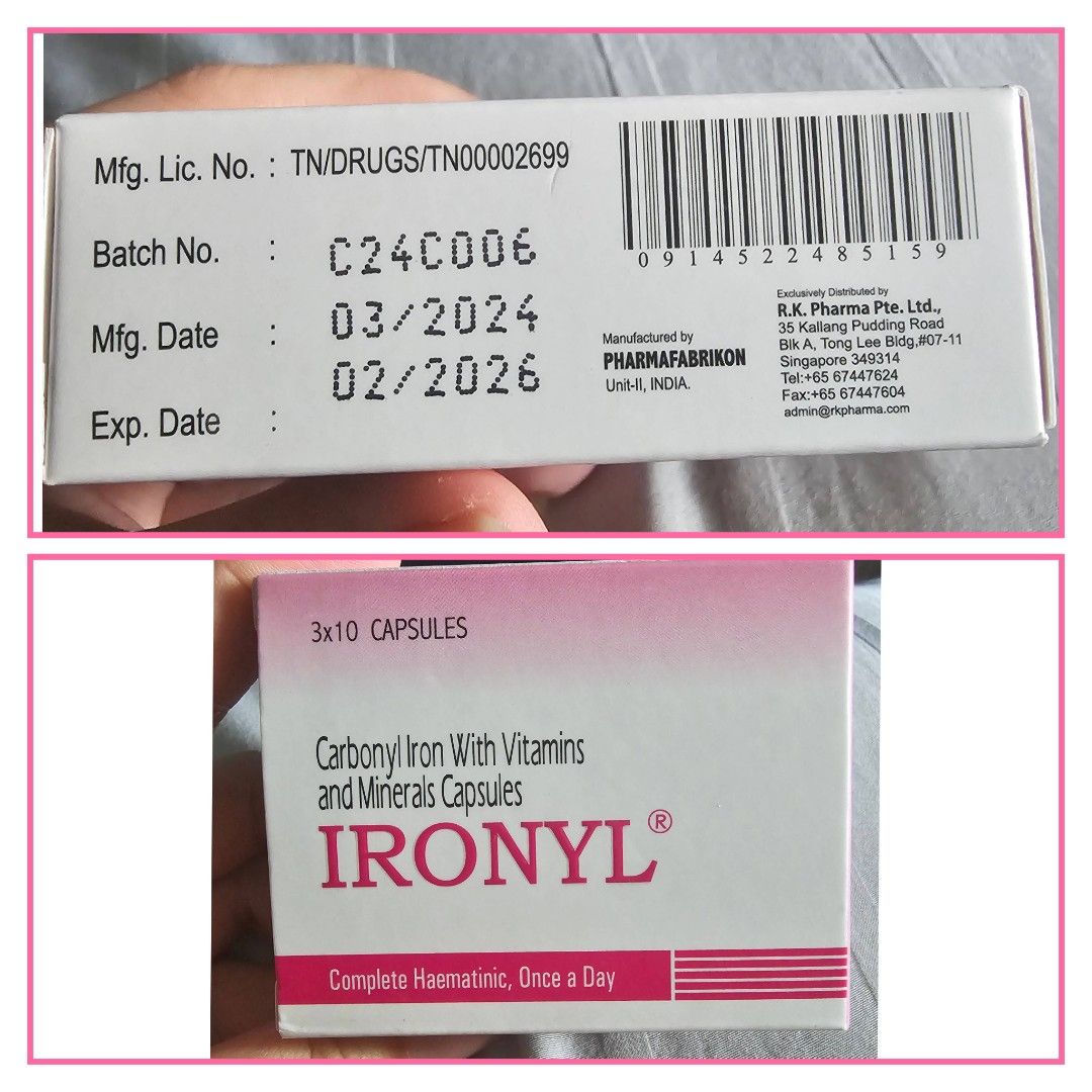 Ironyl Carbonyl Iron Capsules, Health & Nutrition, Health Supplements ...