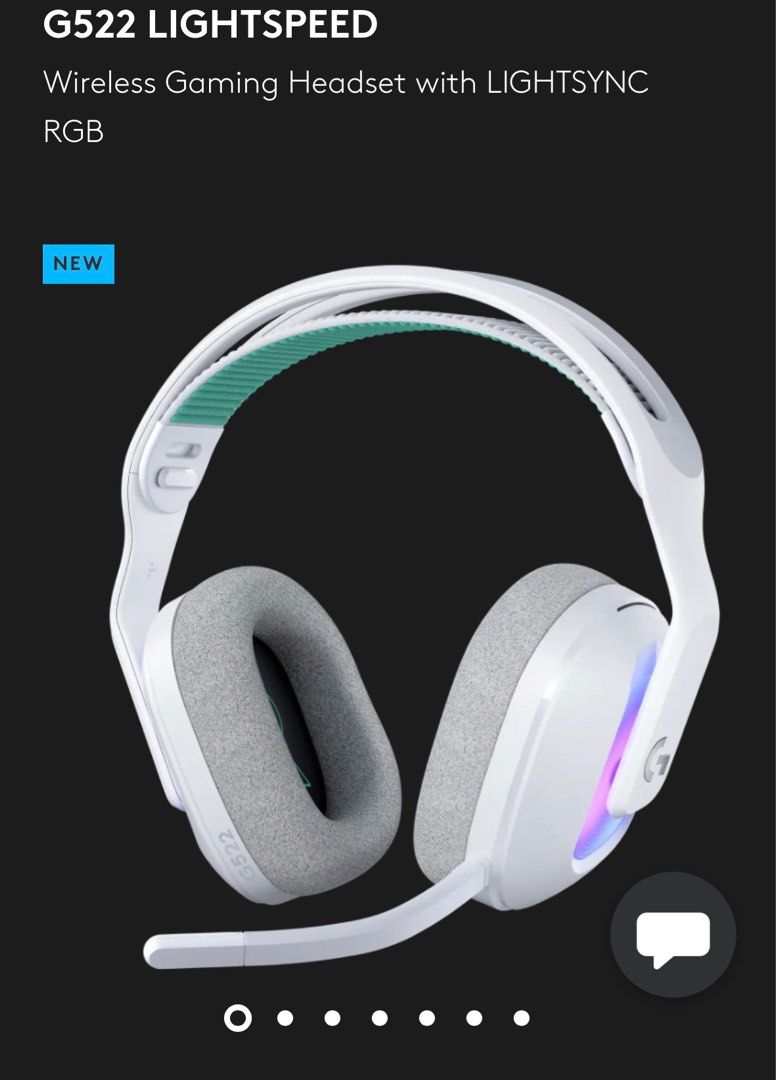 Logitech G522 Lightspeed Wireless Gaming Headset - White, Audio ...