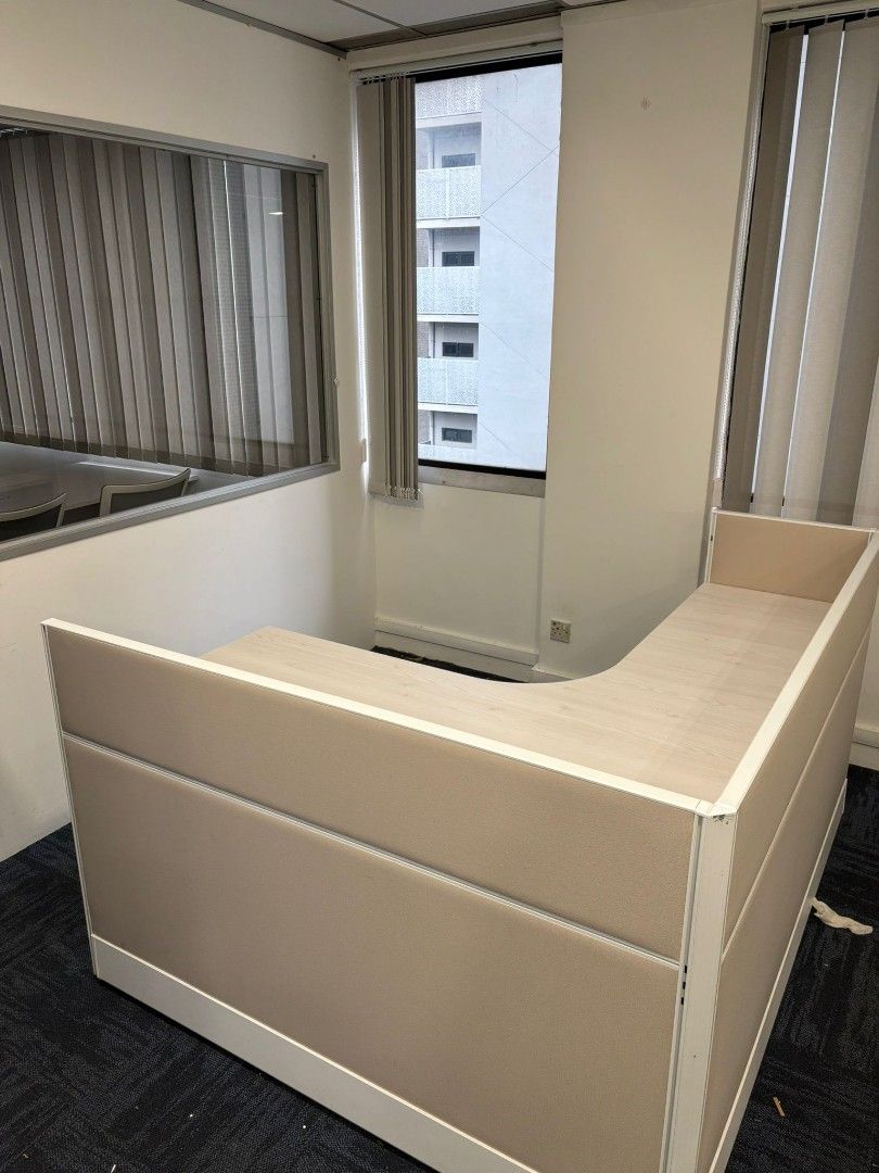 Office Cubicle Workstation - L-Shaped, Furniture & Home Living ...