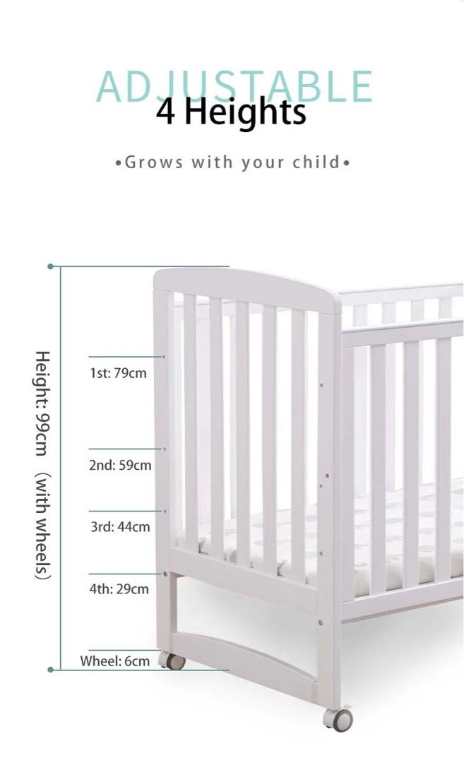 Palette 10-in-1 Multifunctional Baby Crib, Babies & Kids, Baby Nursery ...