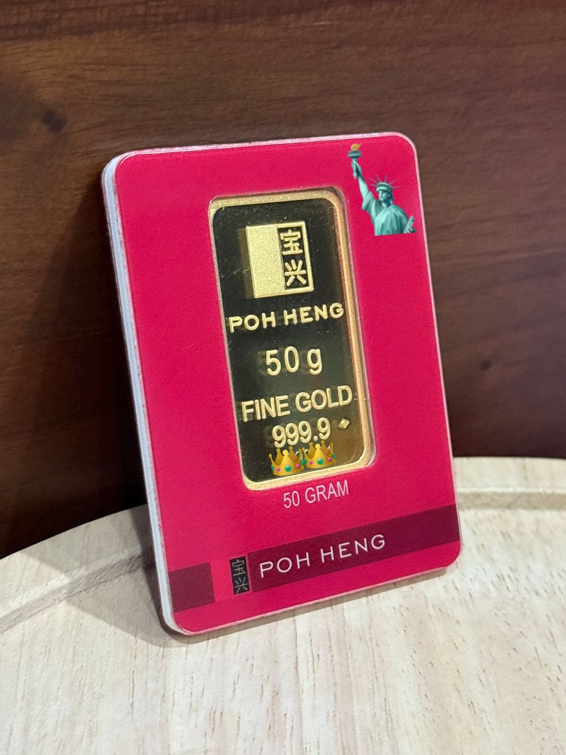 POH HENG Gold Bar 999.9 {50g}, Luxury, Accessories on Carousell