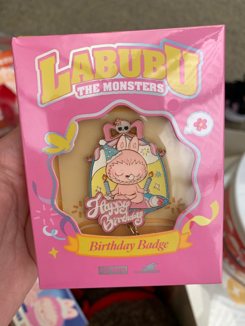 Popmart Labubu Birthday Badge/ LBB Pin, Hobbies & Toys, Toys & Games on ...