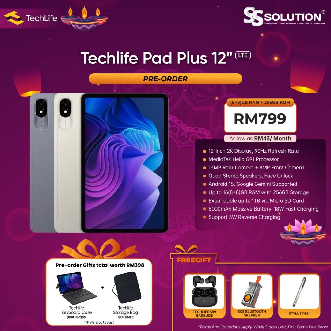 Techlife Pad Plus 12" LTE Silver 256GB, Mobile Phones & Gadgets ...