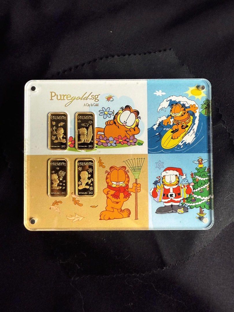 999.9 Pure Gold Garfield 2g Gold Bar Set, Hobbies & Toys, Memorabilia ...