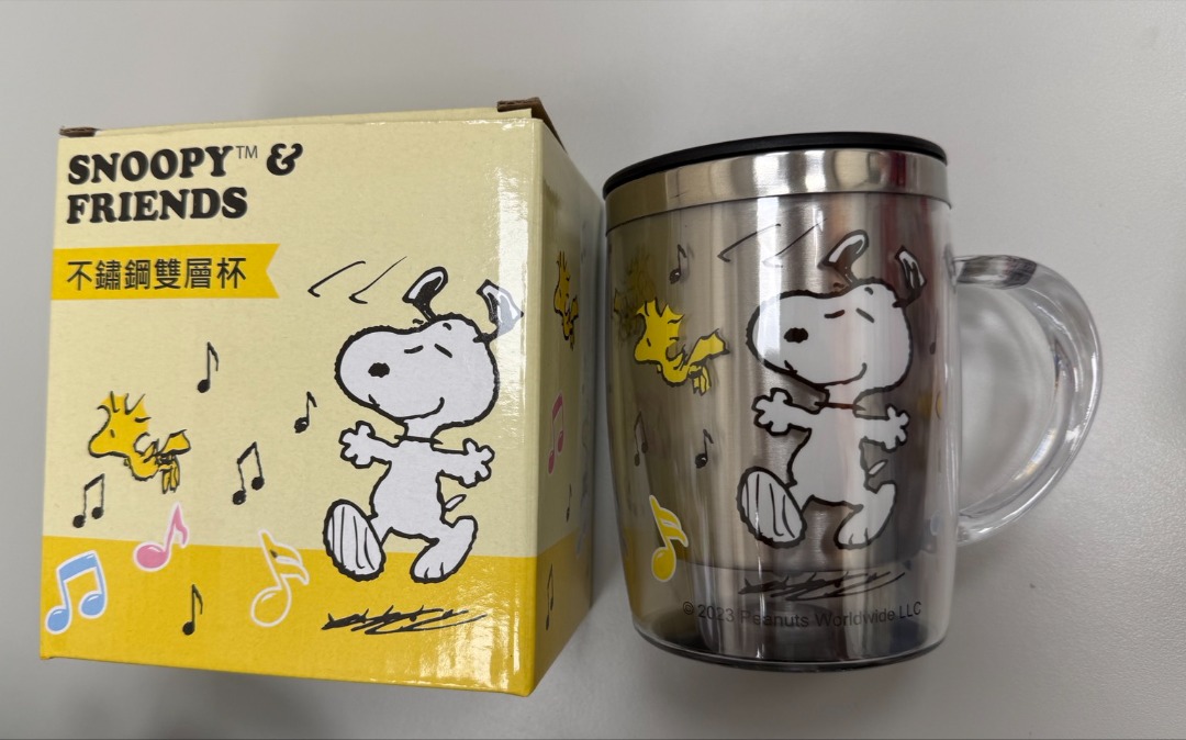 現貨 全新 正版 授權 雷標 Snoopy 史努比 400ml 造型雙層 不鏽鋼杯 雙層杯 水杯 茶杯 馬克杯, 家具及居家用品, 廚具和餐具, 水杯、水壺在旋轉拍賣