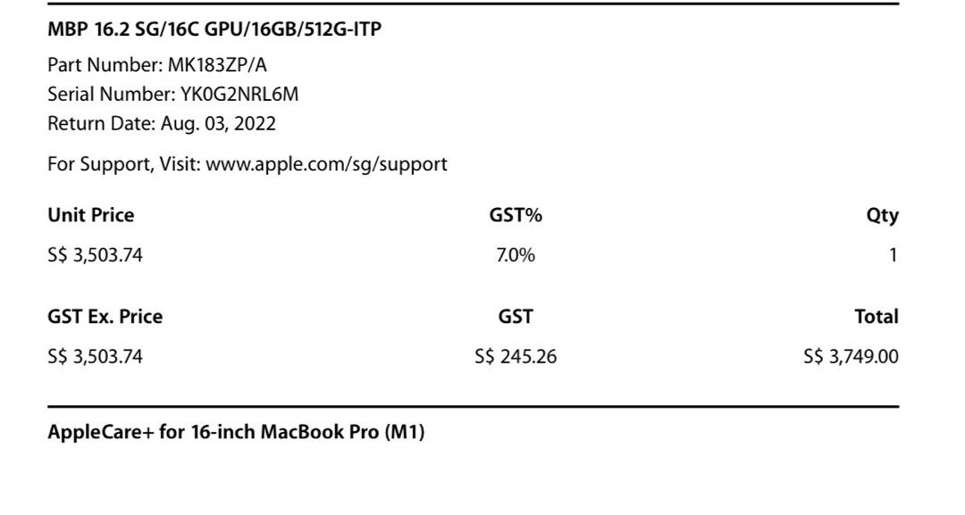 Apple MacBook Pro 16.2" M1 - 16GB RAM, 512GB SSD, Computers & Tech ...