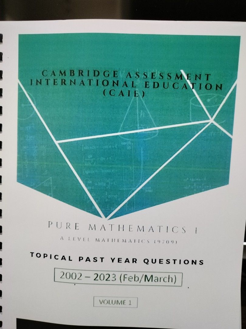 CAIE A Level Pure Mathematics 1 TOPICAL Past Year Questions, Hobbies ...
