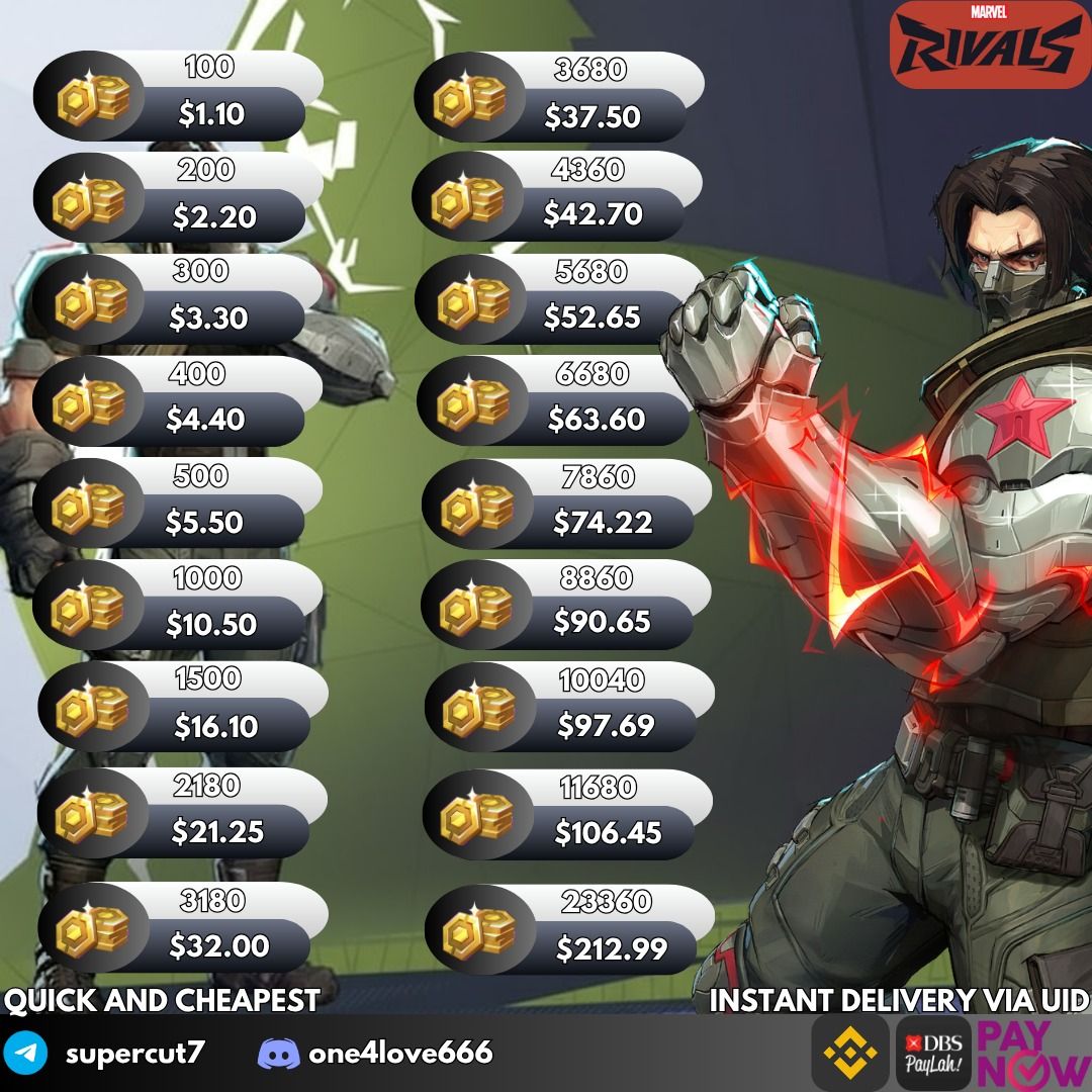 [CHEAPEST]🔥| VIA USER ID | NO LOGIN | Marvel Rivals Lattice Top Up ...