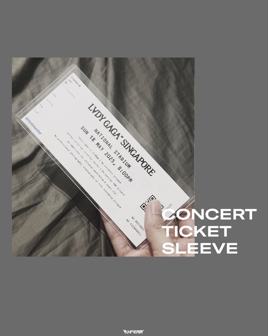 Concert Ticket Sleeve Holder Toploader, Hobbies & Toys, Memorabilia ...