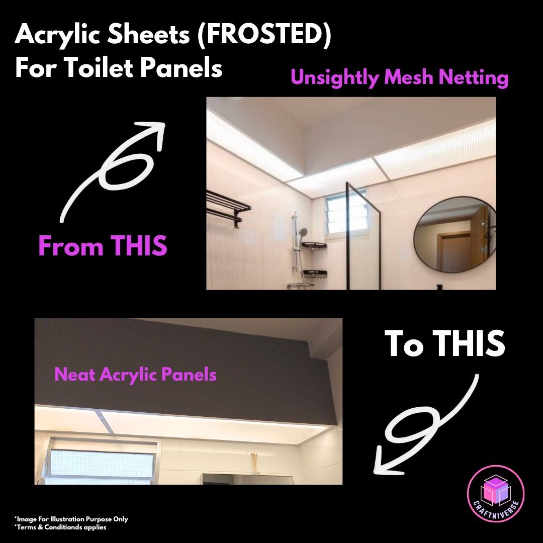 HDB TOILET PANEL ACRYLIC PANEL, Hobbies & Toys, Stationery & Craft ...