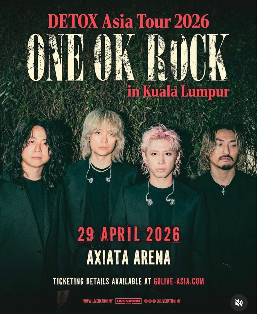 ONE OK ROCK Detox Asia Tour 2026 in Kuala Lumpur [Cat 3 Standing Zone ...