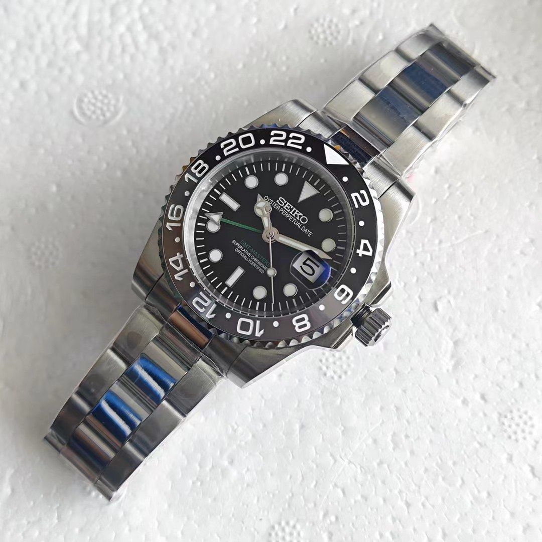 Seiko mod gmt master Bruce Wayne custom watch, Men's Fashion, Watches ...