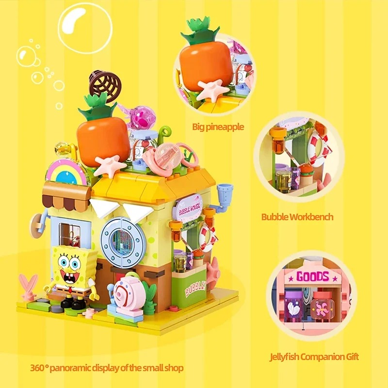SEMBO BLOCK SpongeBob SquarePants Building Blocks Cartoon Street View ...