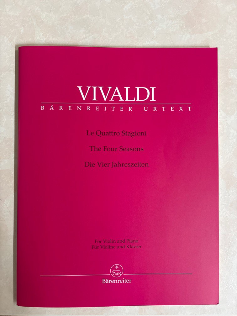 Vivaldi Four Seasons Full Score For Violin and Piano Barenreiter Urtext ...