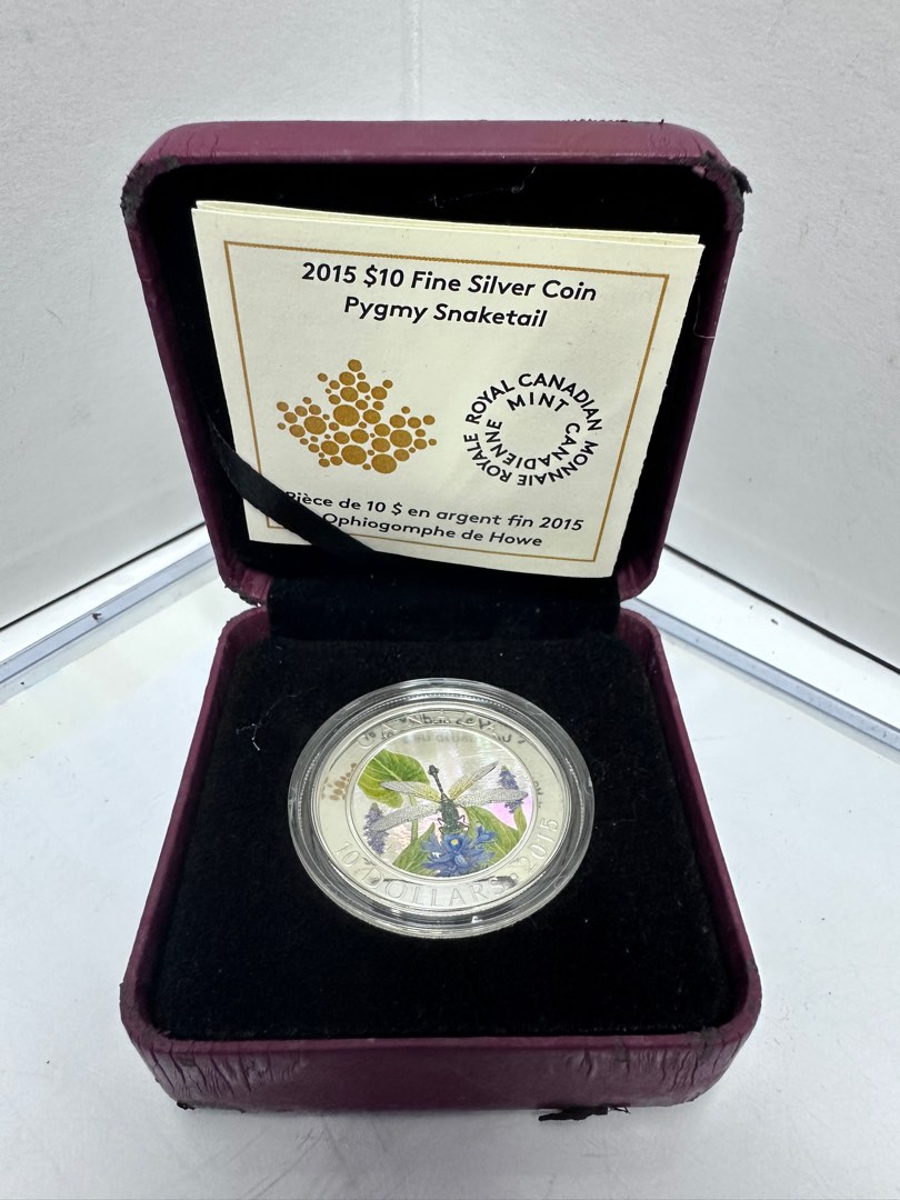 2015 $10 Fine Silver Coin Pygmy Snaketail 2015年加拿大皇家鑄幣廠10加元銀幣 C18-33 ...
