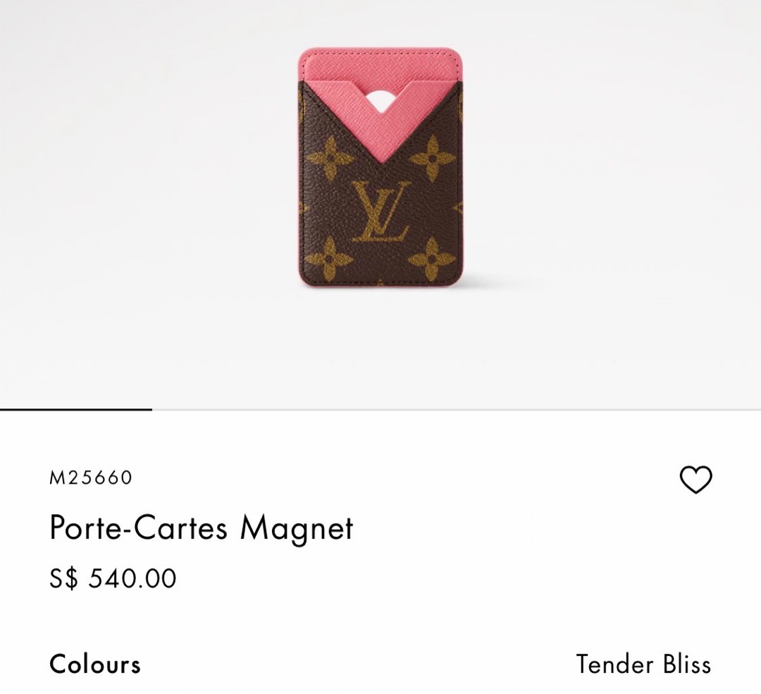 Aug 2025 Louis Vuitton LV Porte Cartes Magnet MagSafe Pink Tender Bliss ...