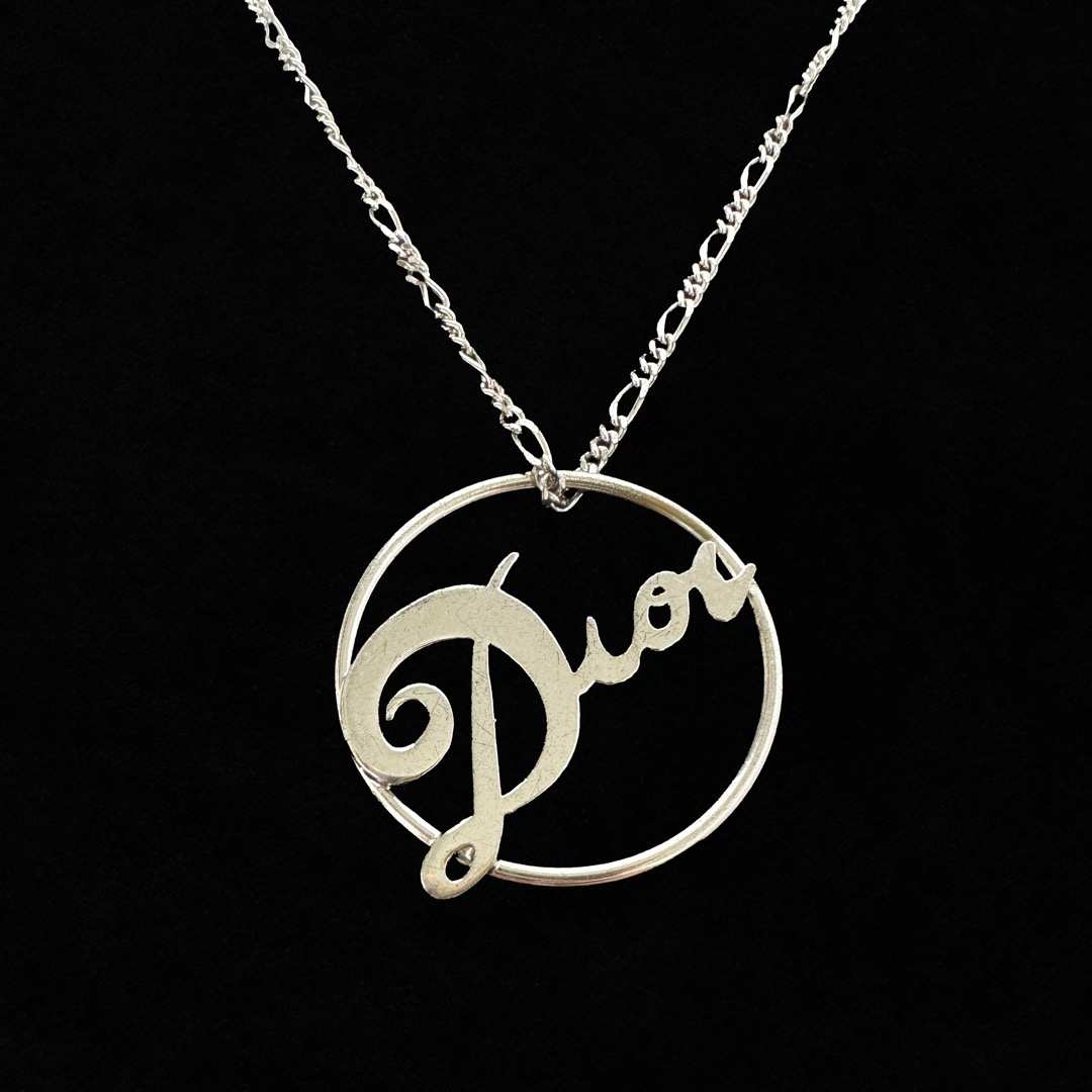 Authentic Vintage Christian Dior Large Disco Script Logo Circle Pendant ...