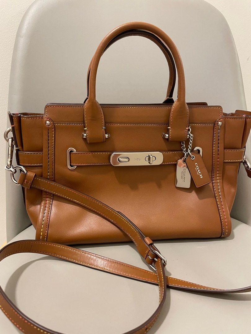 Coach Swagger 27 Carryall bag in Rainbow Stitching, Luxury, Bags ...