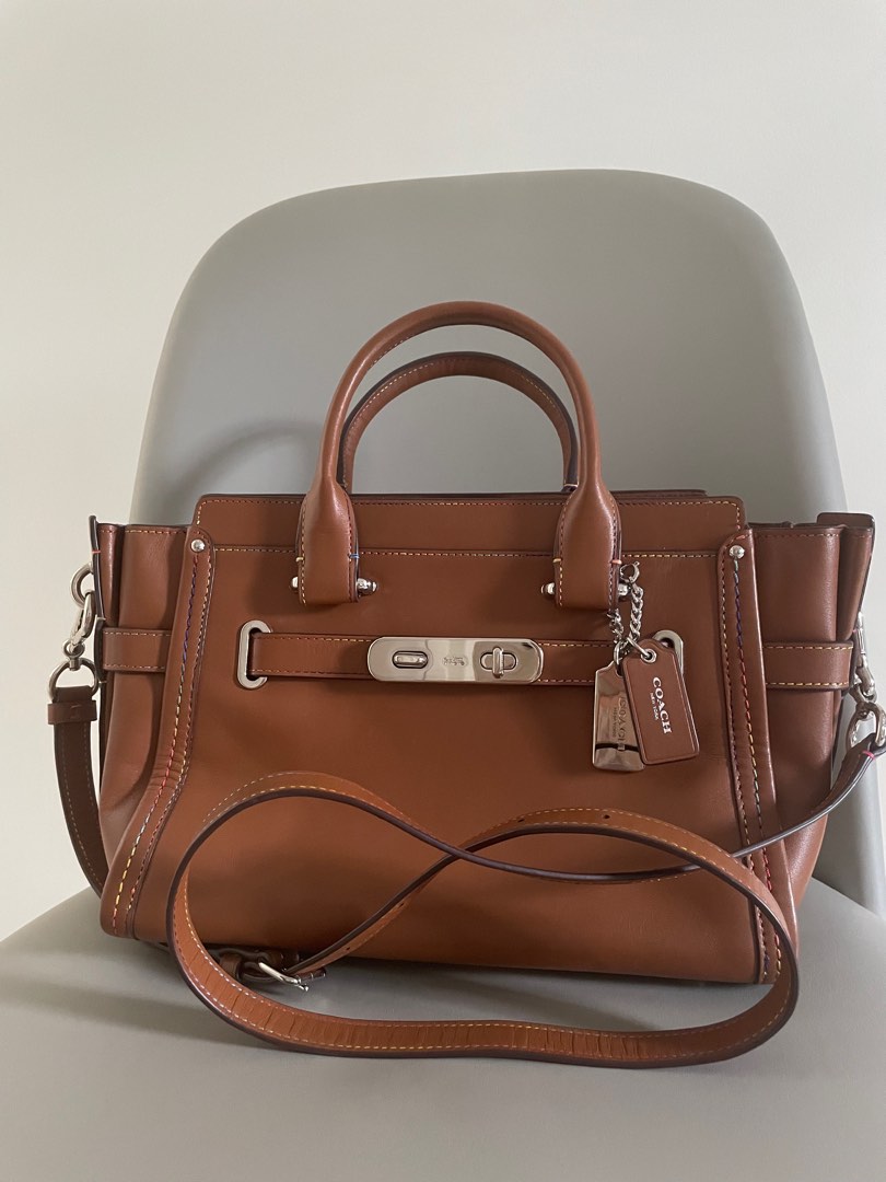 Coach Swagger 27 Carryall bag in Rainbow Stitching, Luxury, Bags ...