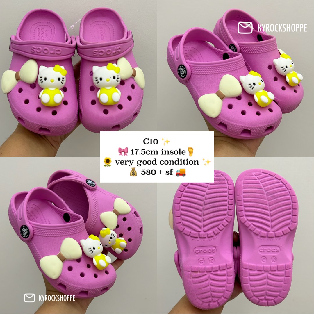 Crocs C10 with Hello Kitty Charms, Babies & Kids, Babies & Kids Fashion ...