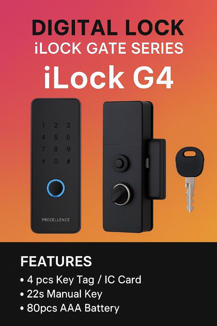 Digital Gate Lock iLock G4, Furniture & Home Living, Security & Locks ...