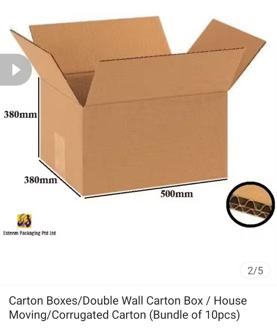 Double Wall Carton Boxes - Bundle of 10, Furniture & Home Living, Home ...