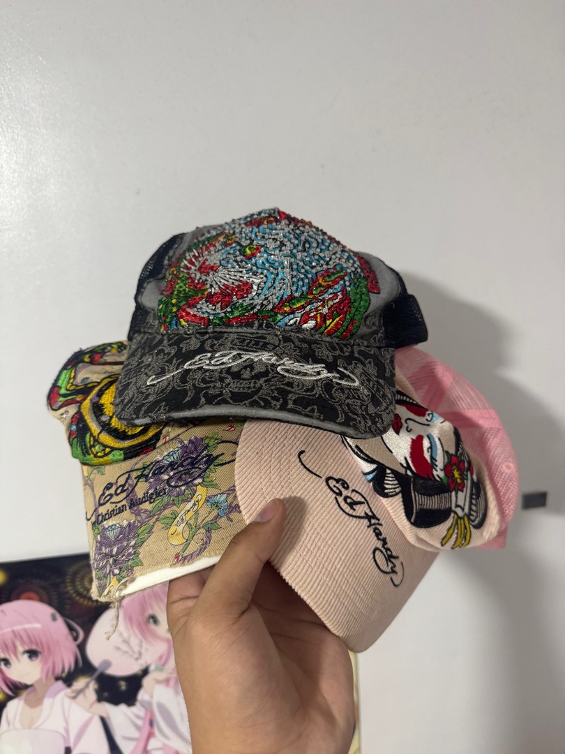 Ed Hardy Caps Aspack Blue,Black,Pink, Men's Fashion, Watches ...