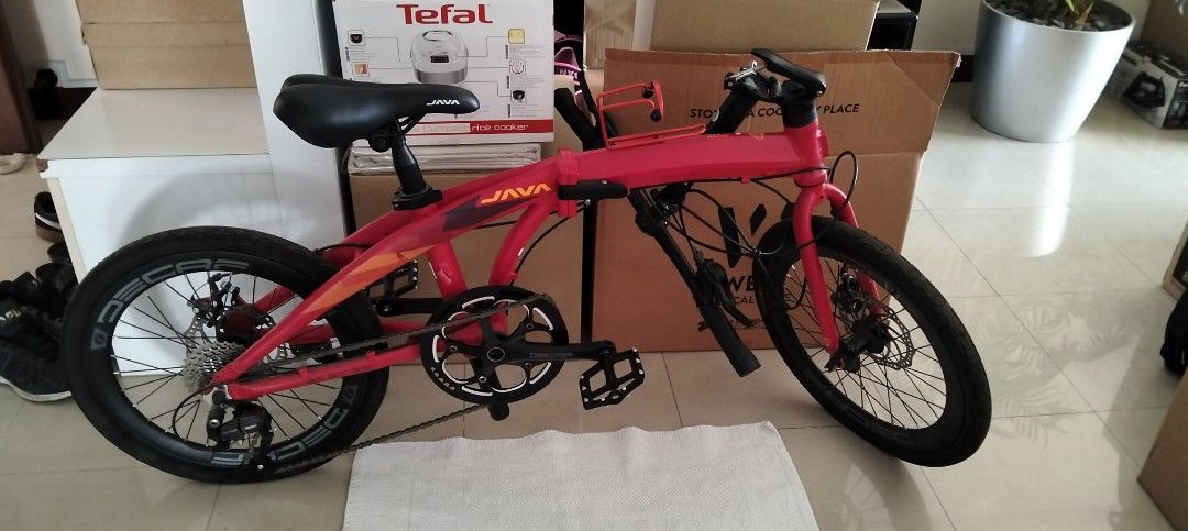 Java Folding Bike - Red, Sports Equipment, Bicycles & Parts, Bicycles on Carousell