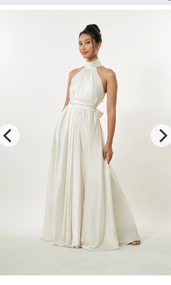 Karimadon Erika White Gown (3 Way Dress), Women's Fashion, Dresses ...