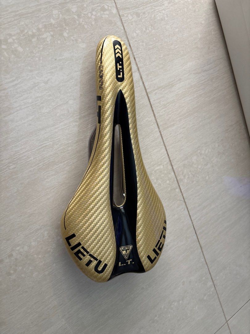 LIETU L.T. Bike Saddle - Gold, Sports Equipment, Bicycles & Parts, Parts & Accessories on Carousell