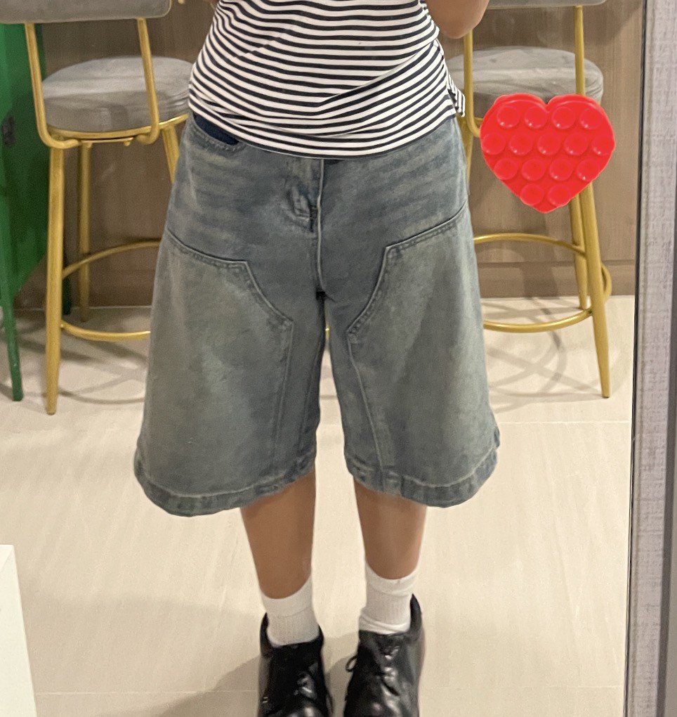 light vintage wash baggy jorts, Women's Fashion, Bottoms, Shorts on ...