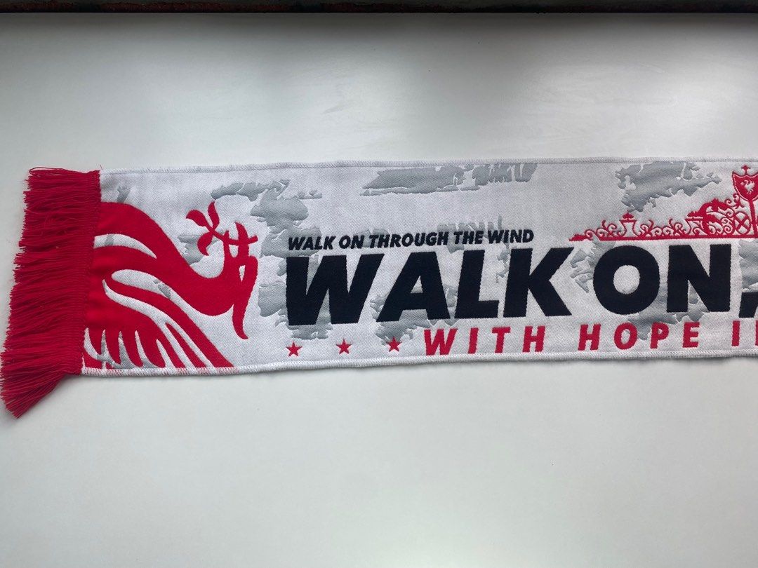 Liverpool FC Walk On Walk On With Hope In Your Heart White Scarf ...
