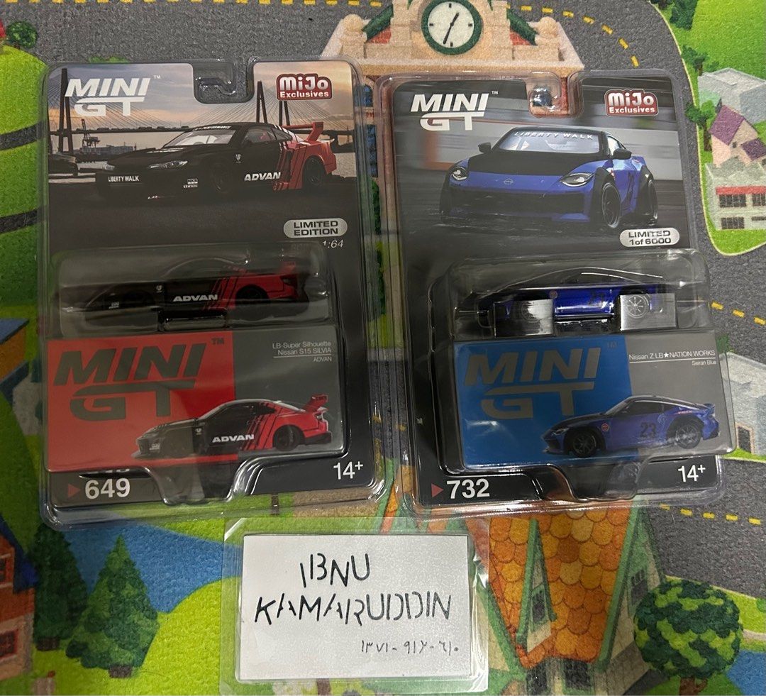 Mini GT Nissan S15 Silvia LBWK & Nissan Z LB Lot, Hobbies & Toys, Toys & Games on Carousell