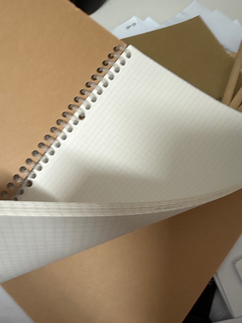 MUJI Craft Paper Grid binder Notebook with some grid paper, Hobbies ...