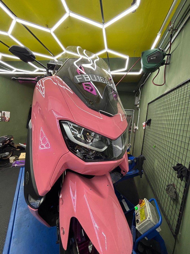 Nmax v2 pink coverset, Motorcycles, Motorcycle Accessories on Carousell