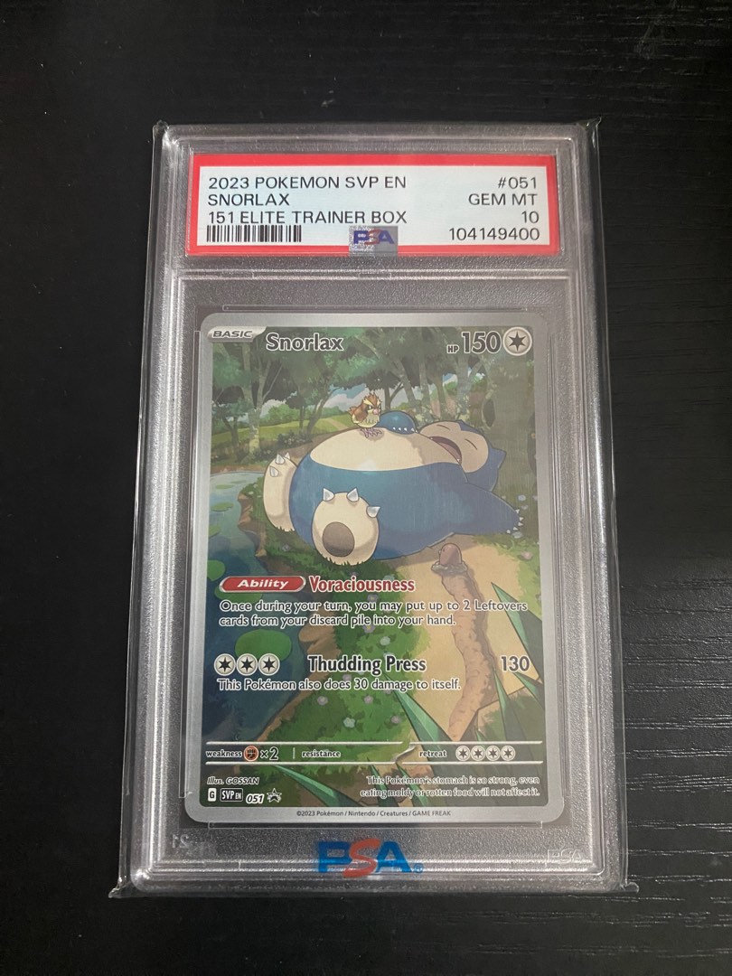 PSA 10 PSA10 Snorlax 151 ETB Elite Trainer Box Black Star Promo IR ...