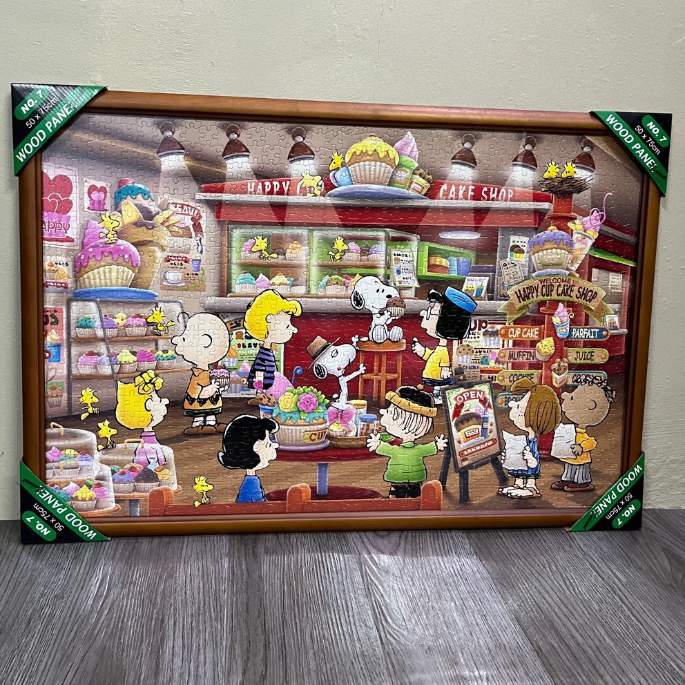 SNOOPY PEANUTS HAPPY CAKE SHOP PUZZLE WITH FRAME, Furniture & Home ...