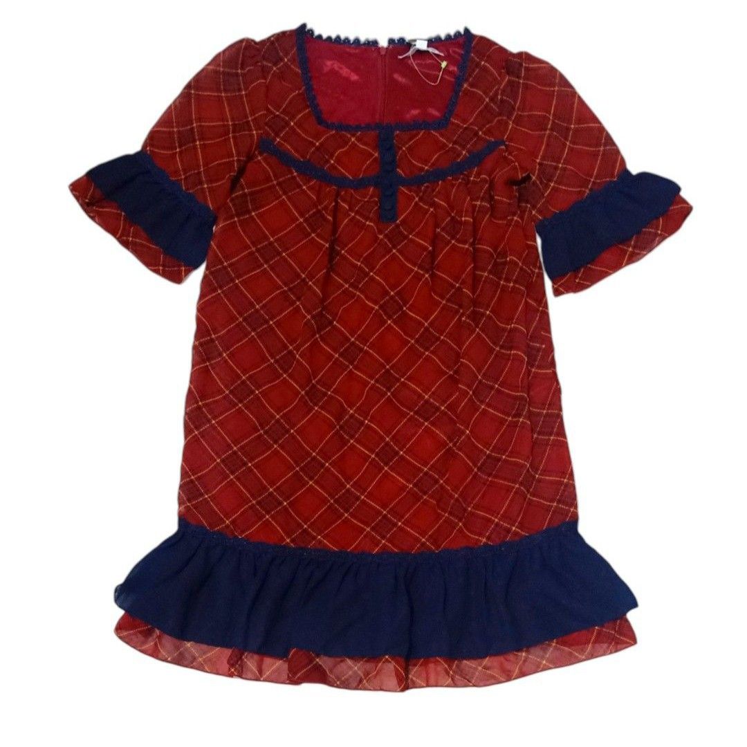 tartan midi dress coquette, cottagore core, fairycore, dollette ...