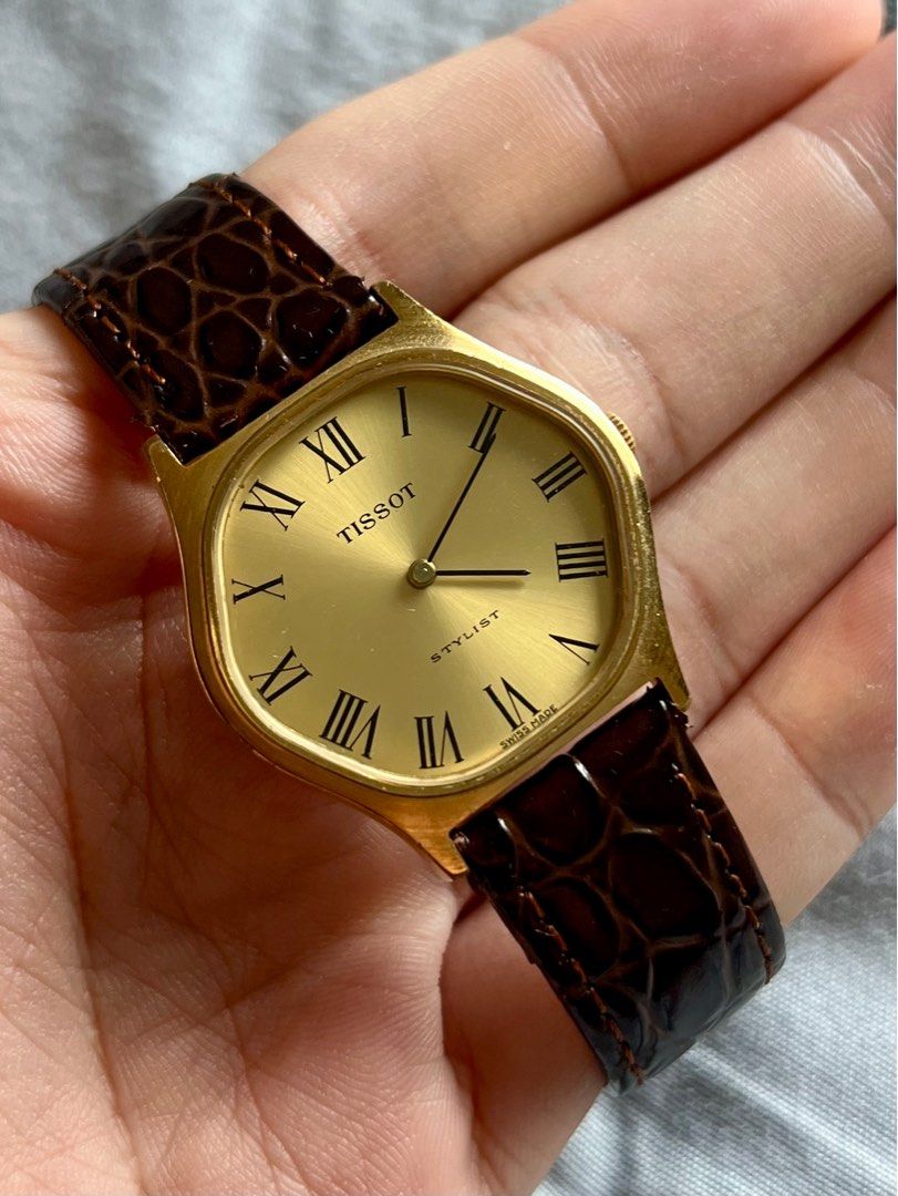 Tissot Stylist Roman Sunburst Dial Manual Wind Watch, Men's Fashion ...