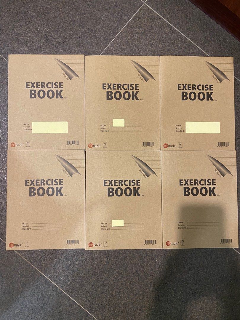 Triple line Exercise Books - Pack of 6, Hobbies & Toys, Stationery ...