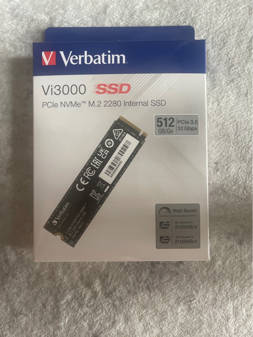 Verbatim Vi3000 PCIe NVMe M.2 2280 SSD 512GB, Computers & Tech, Parts ...