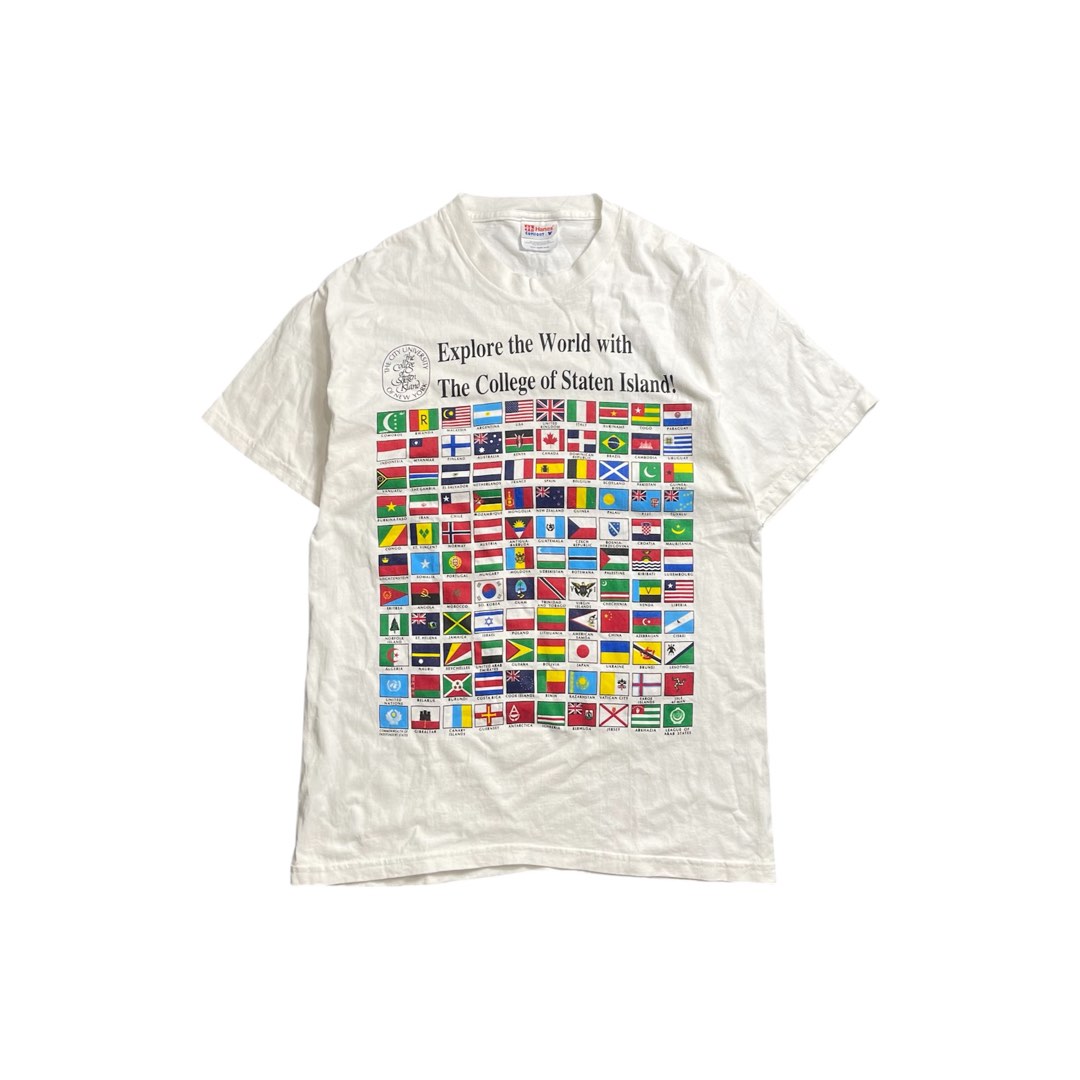 Vintage Hanes World Flags Tee, Men's Fashion, Tops & Sets, Tshirts ...