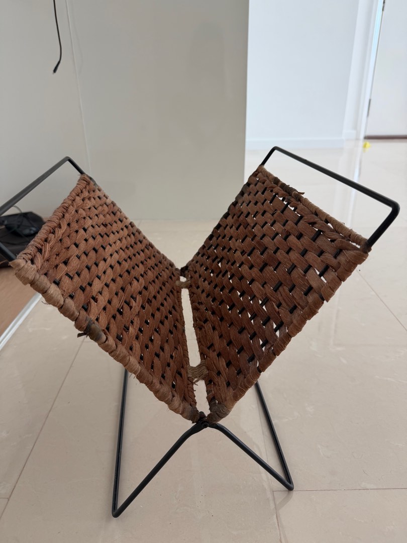 Woven Magazine Rack with Metal Frame, Furniture & Home Living ...