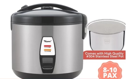 1.8L Electric Rice Cooker & Warmer with Stainless Steel Inner Pot RC ...