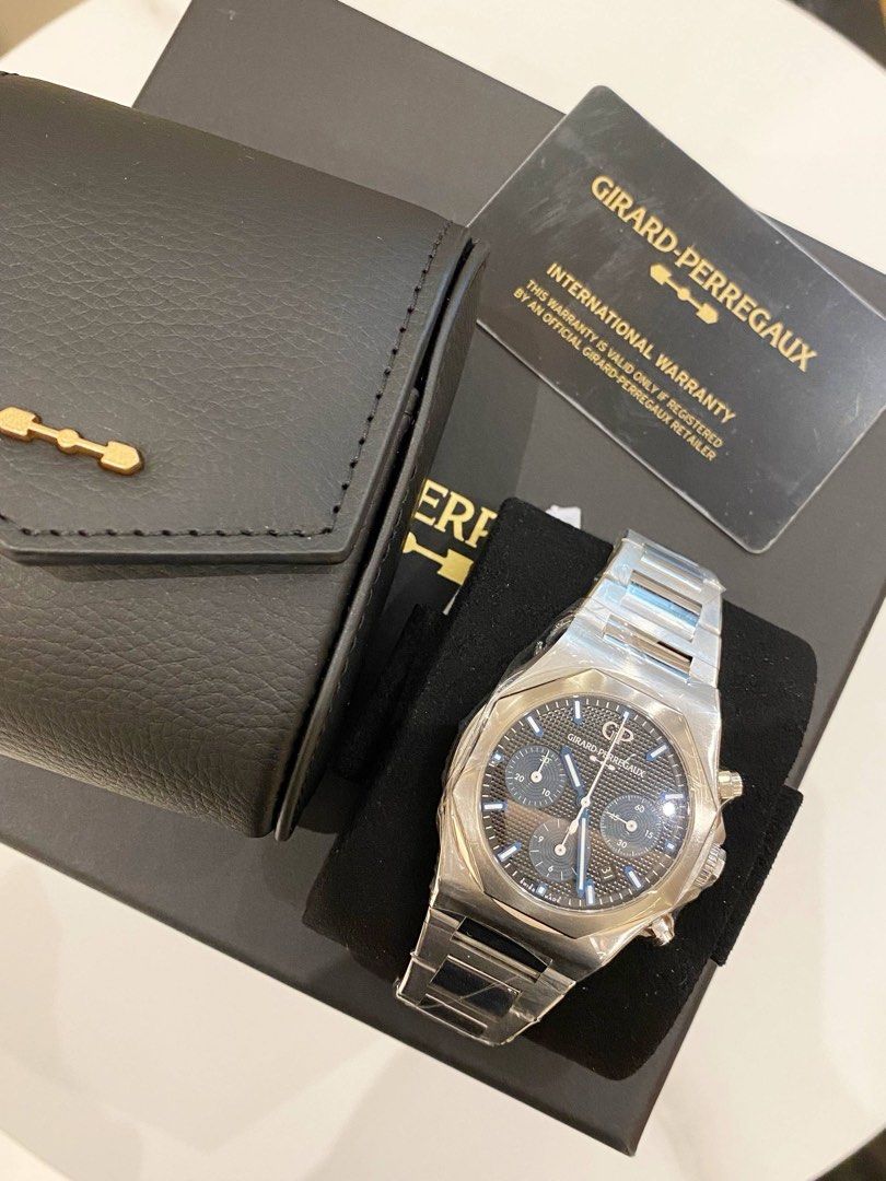 2025 GIRARD-PERREGAUX LAUREATO CHRONOGRAPH BLUE EYES REF 81020-11-631-11A BLACK DIAL 42MM ...