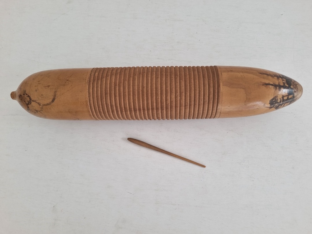 💥 Vintage ! 70s' Wooden Guiro Percussion Instrument with Scraper ...