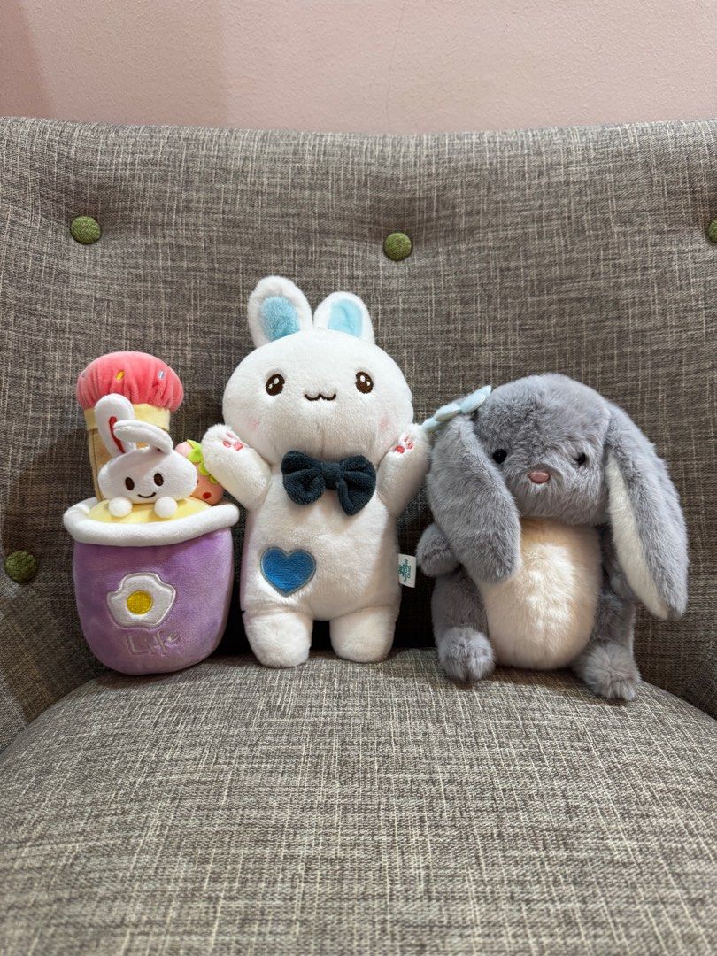 Bunnies plushies set D, Hobbies & Toys, Toys & Games on Carousell