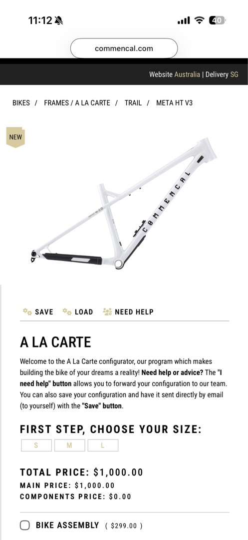 Commencal META HT V3 Frame, Sports Equipment, Bicycles & Parts ...