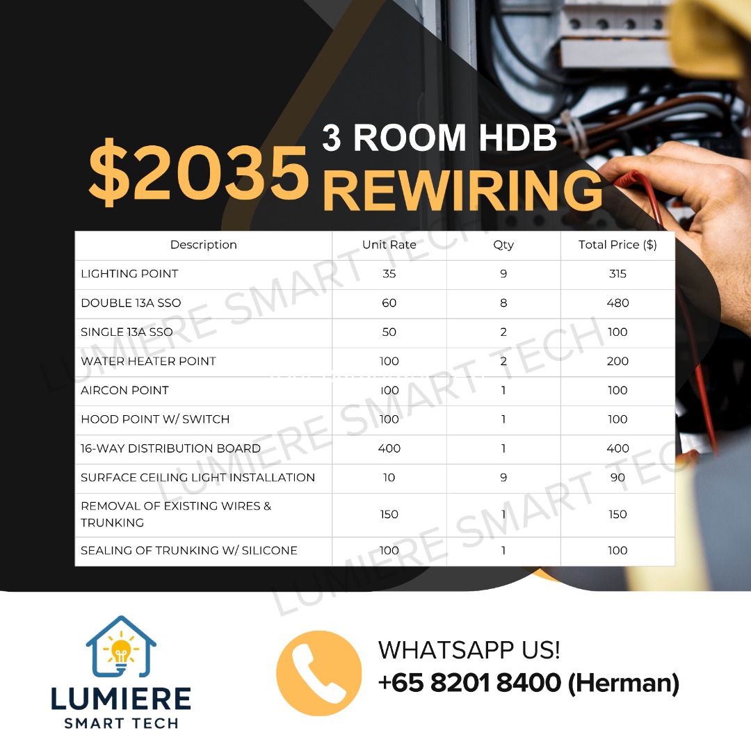 Full House Electrical Rewiring Package - HDB/CONDO, Home Services ...